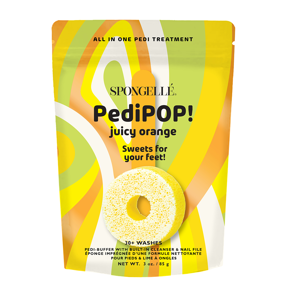 Spongelle PediPop - Pedi Buffer & Nail File || Juicy Orange – daisylace boutique